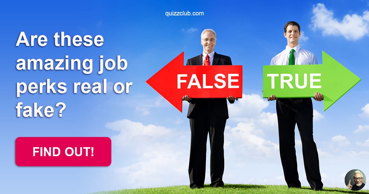 Are these amazing job perks real or... | Trivia Quiz | QuizzClub