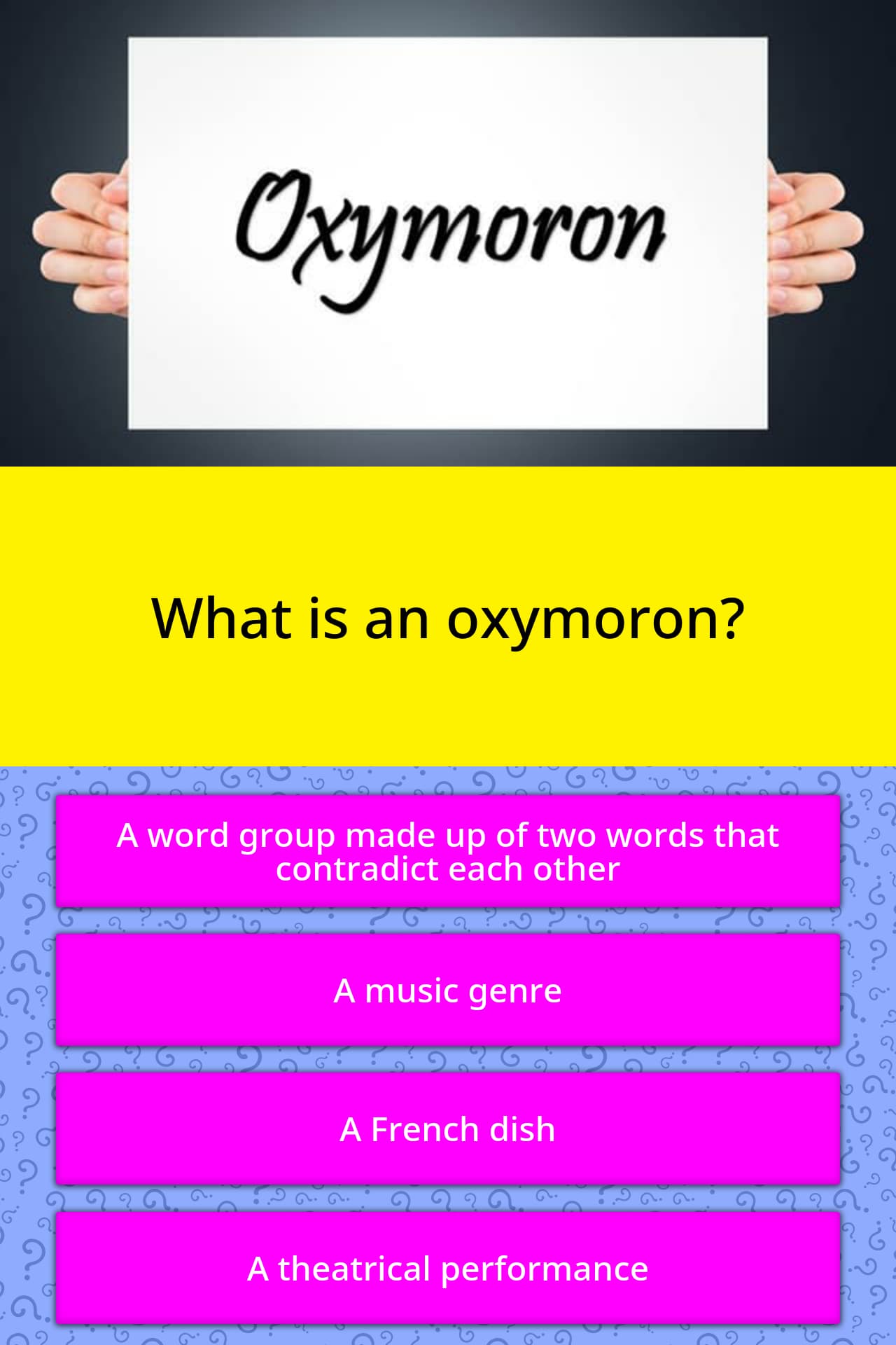 What Is An Oxymoron Trivia Answers QuizzClub
