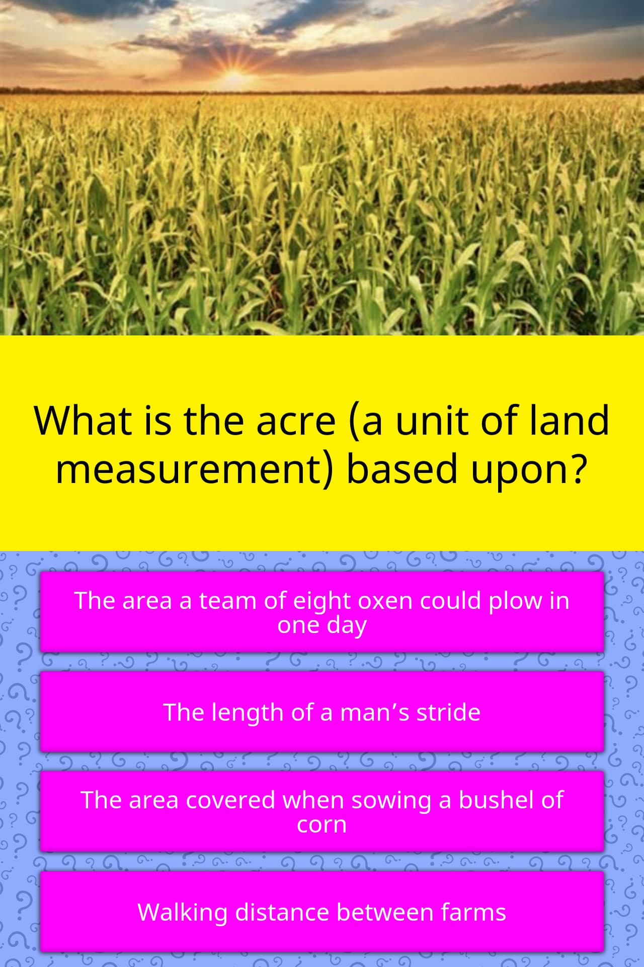 what-is-the-acre-a-unit-of-land-trivia-answers-quizzclub